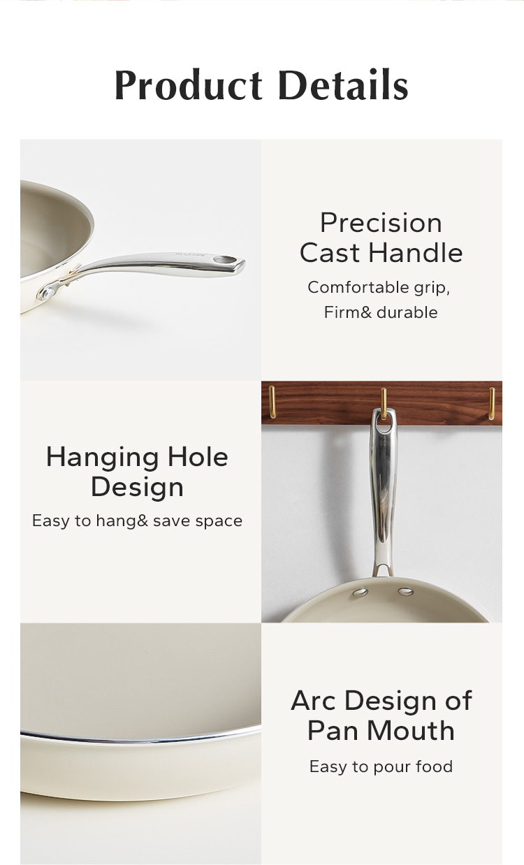 Redchef Gem Series Ceramic Rock Non-Stick 20CM/24CM/28CM Frying Pan No ...