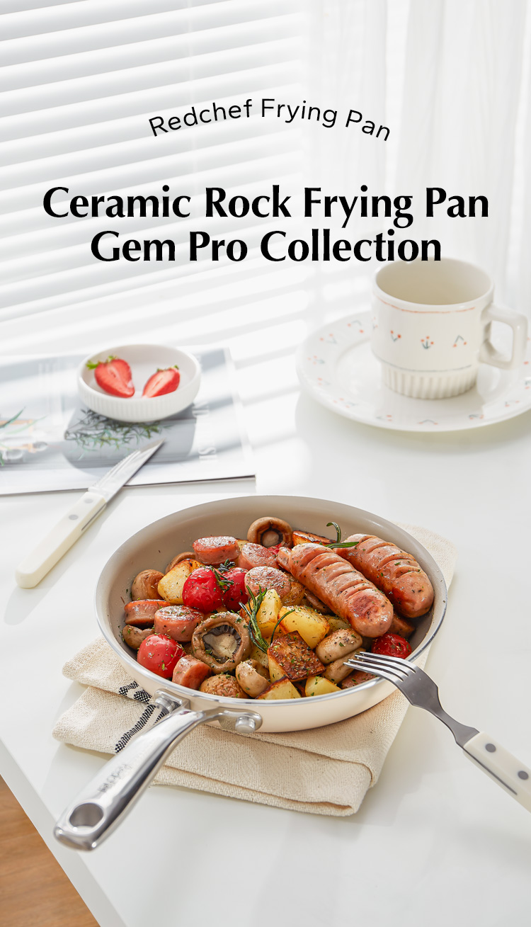 Redchef Gem Series Ceramic Rock Non-Stick 20CM/24CM/28CM Frying Pan No ...