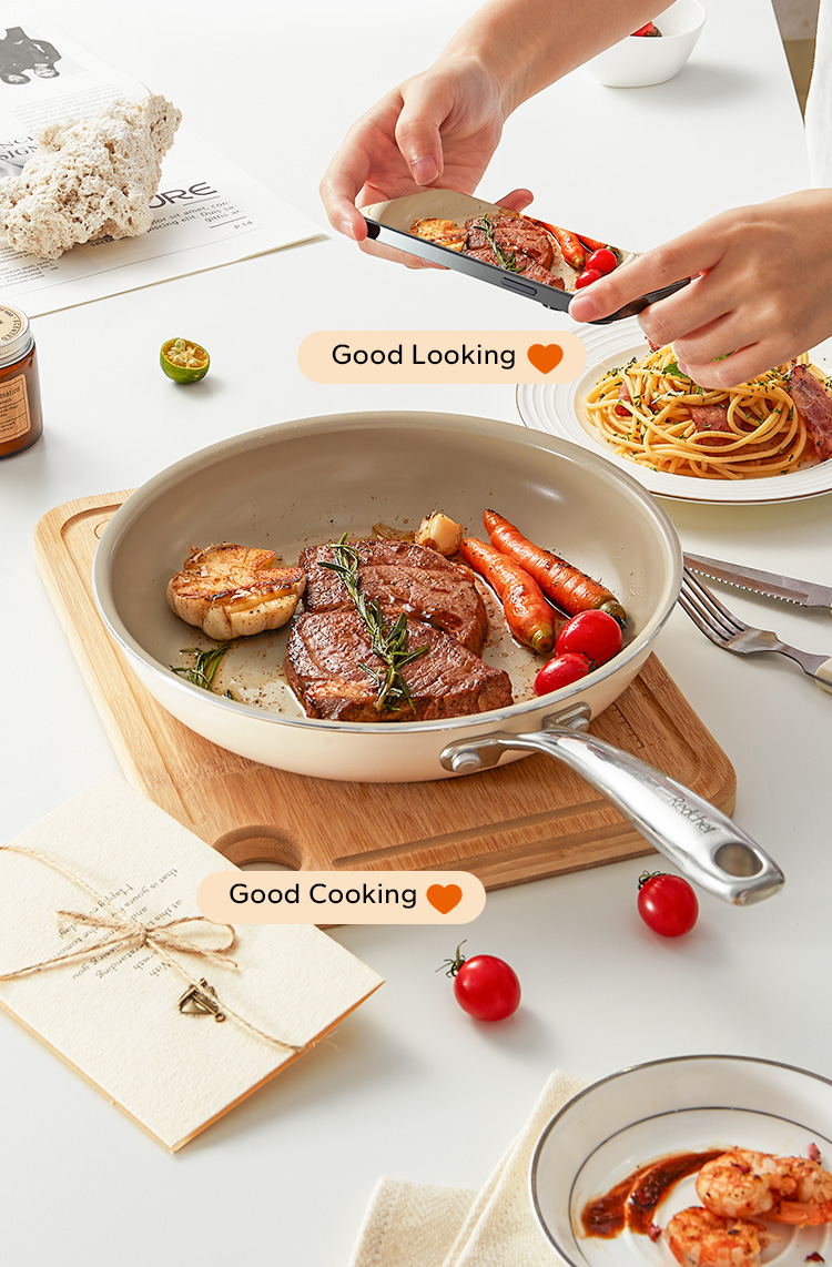 Redchef Gem Series Ceramic Rock Non-Stick 20CM/24CM/28CM Frying Pan No ...