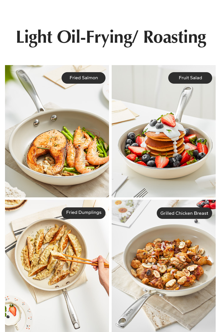 Redchef Gem Series Ceramic Rock Non-Stick 20CM/24CM/28CM Frying Pan No ...