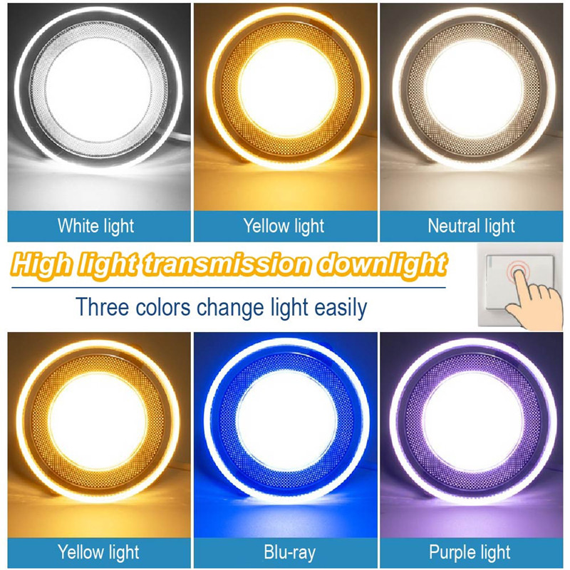 Tri Color Pin light LED Ceiling Light Recessed Downlight Tricolor Panel ...