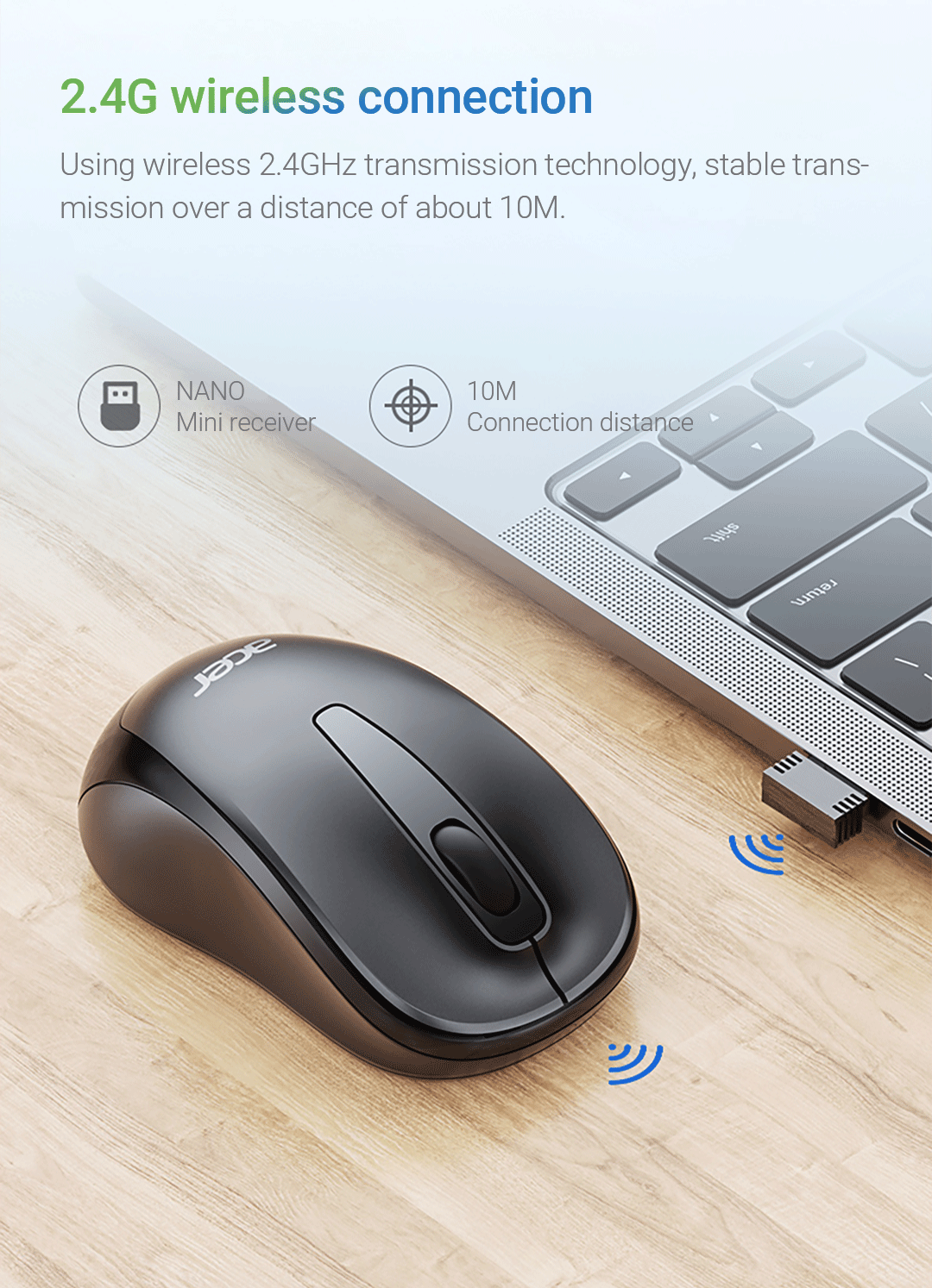 Acer 2.4G Wireless Mouse M157, Noise Reduction And Bass, 10 Meter ...