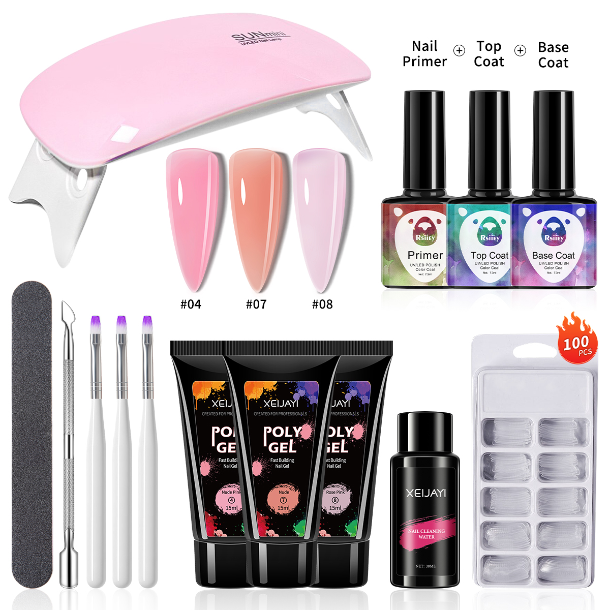 14pc/set 15ml Poly Nail Gel Full Set For Extention Gel Polish Steal ...