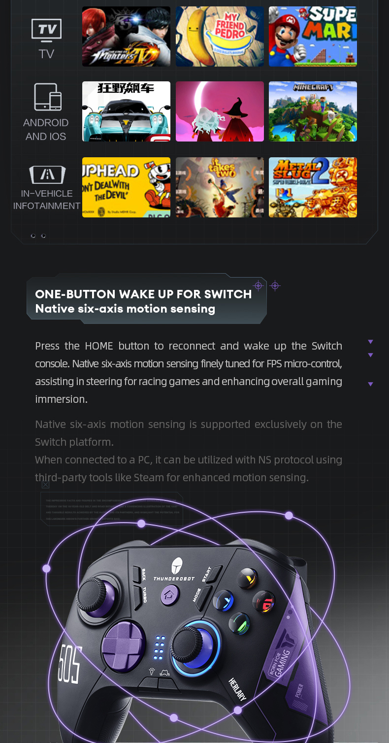 Thunderobot G50S Wireless Gamepad Controller Hall Effect Triggers Wired ...