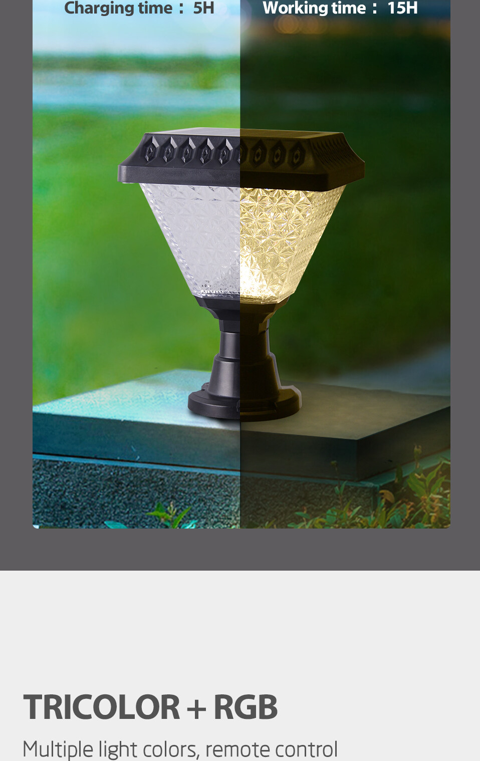 solar light outdoor waterproof Solar Post Light LED Solar Garden post ...