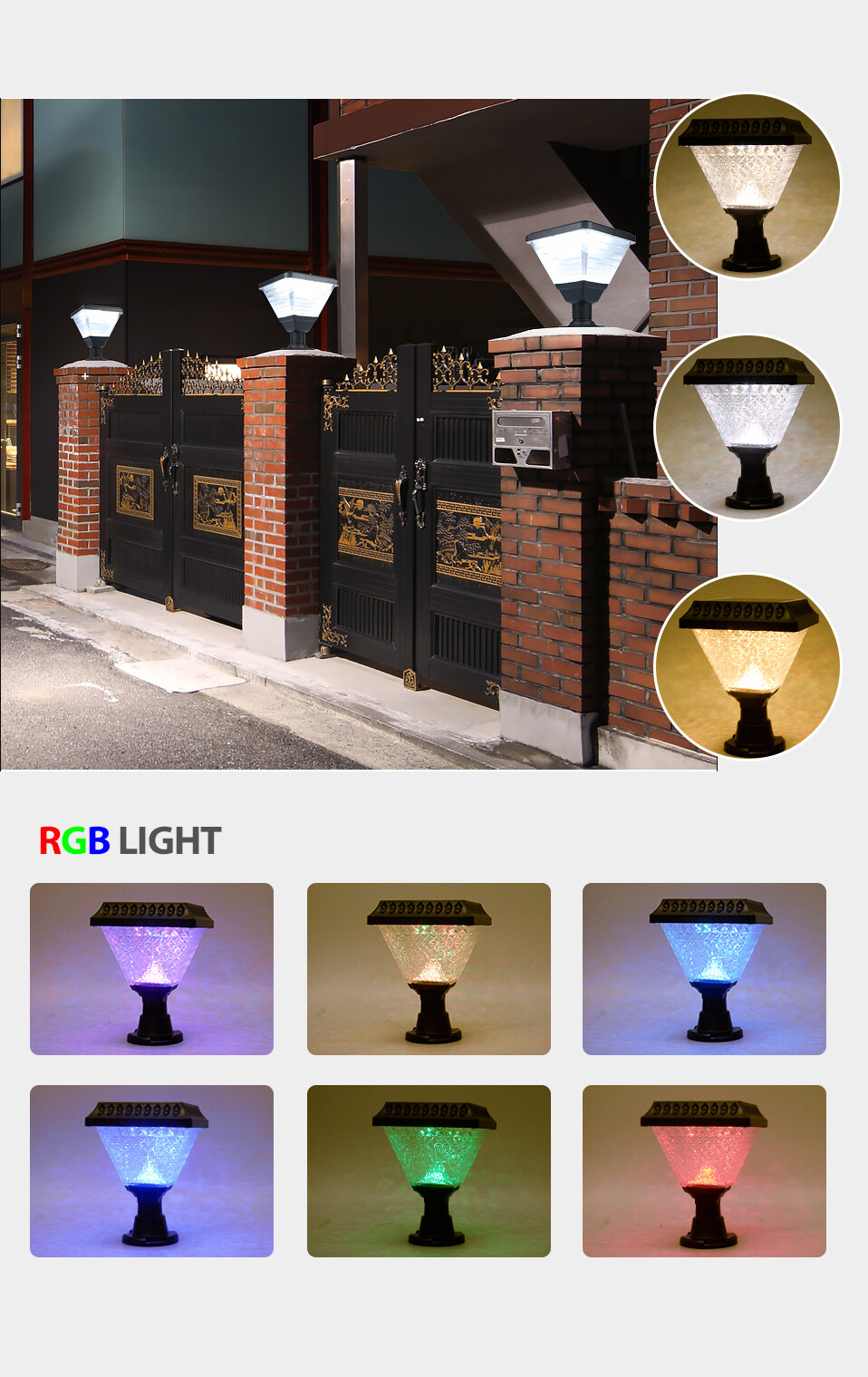 solar light outdoor waterproof Solar Post Light LED Solar Garden post ...