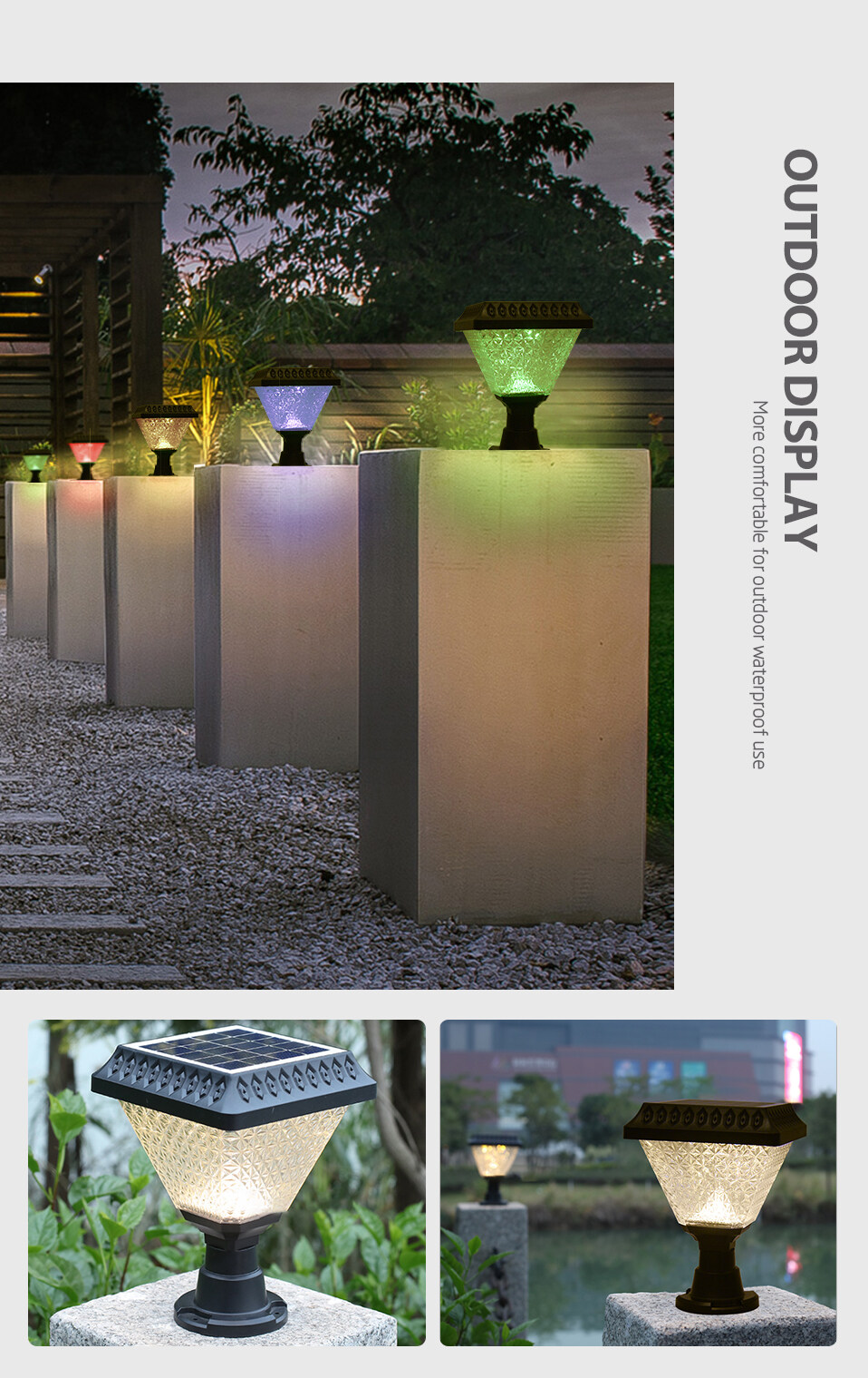 solar light outdoor waterproof Solar Post Light LED Solar Garden post ...