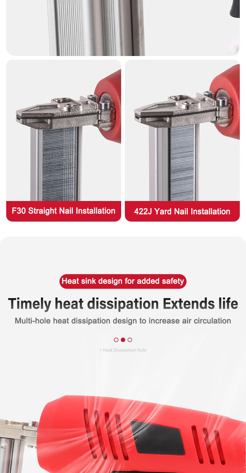 Portable 220V Electric Nail Gun Air Tacker Gun Pneumatic Nail Gun Heavy ...