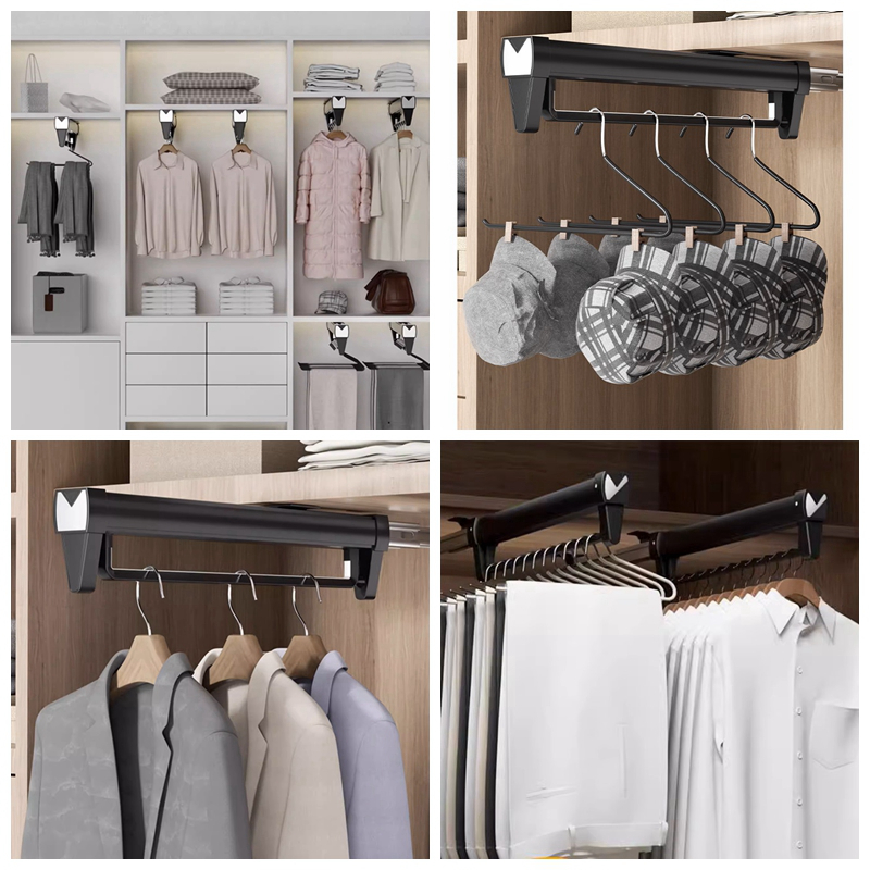 Adjustable Pull Out Pants Organizer For Clothes Multifunctional cabinet ...
