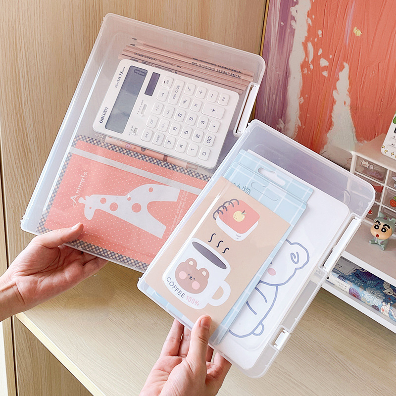 A4/A5 New Transparent File Box Document Organizers Folder Paper Storage ...