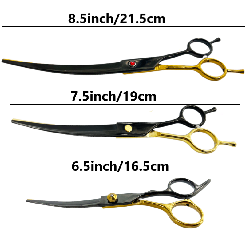 wingsbro Curved dog grooming scissors , Pet Curved Shear for Dogs and ...