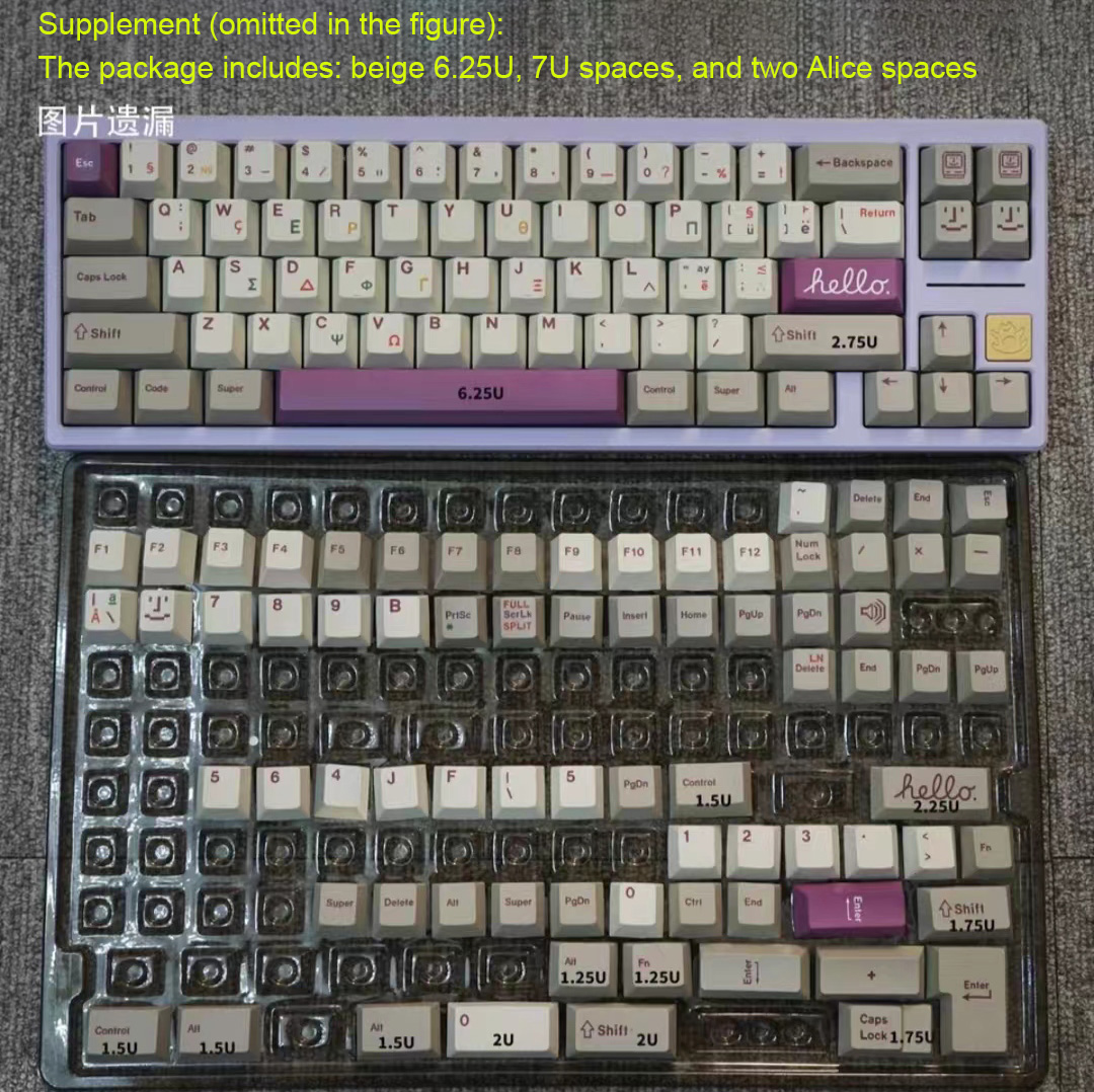 -LW- Greek Retro PBT Keycaps CHERRY Profile Mechanical Keyboard ...