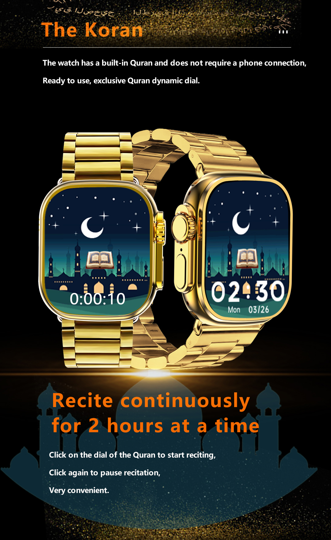 C9 Ultra MAX Gold Smart Watch NFC Wireless Smartwatch Bluetooth Call ...