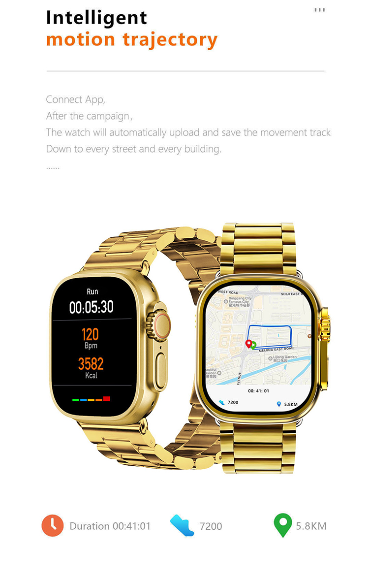 C9 Ultra MAX Gold Smart Watch NFC Wireless Smartwatch Bluetooth Call ...