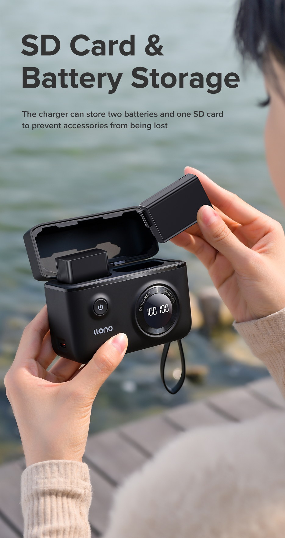 llano EN-EL25 Camera Charger Dual Slot Digital Display with SD Card ...