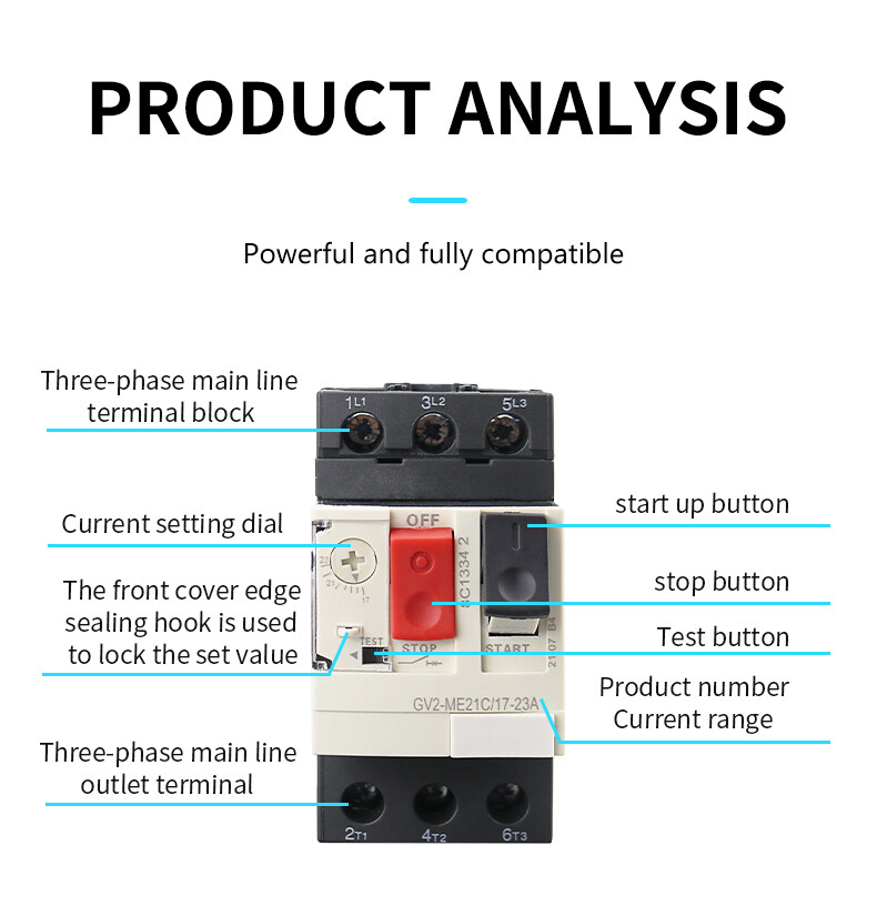 Motor Protection 3P Thermal Magnetic Type motor breaker MPCB Circuit ...