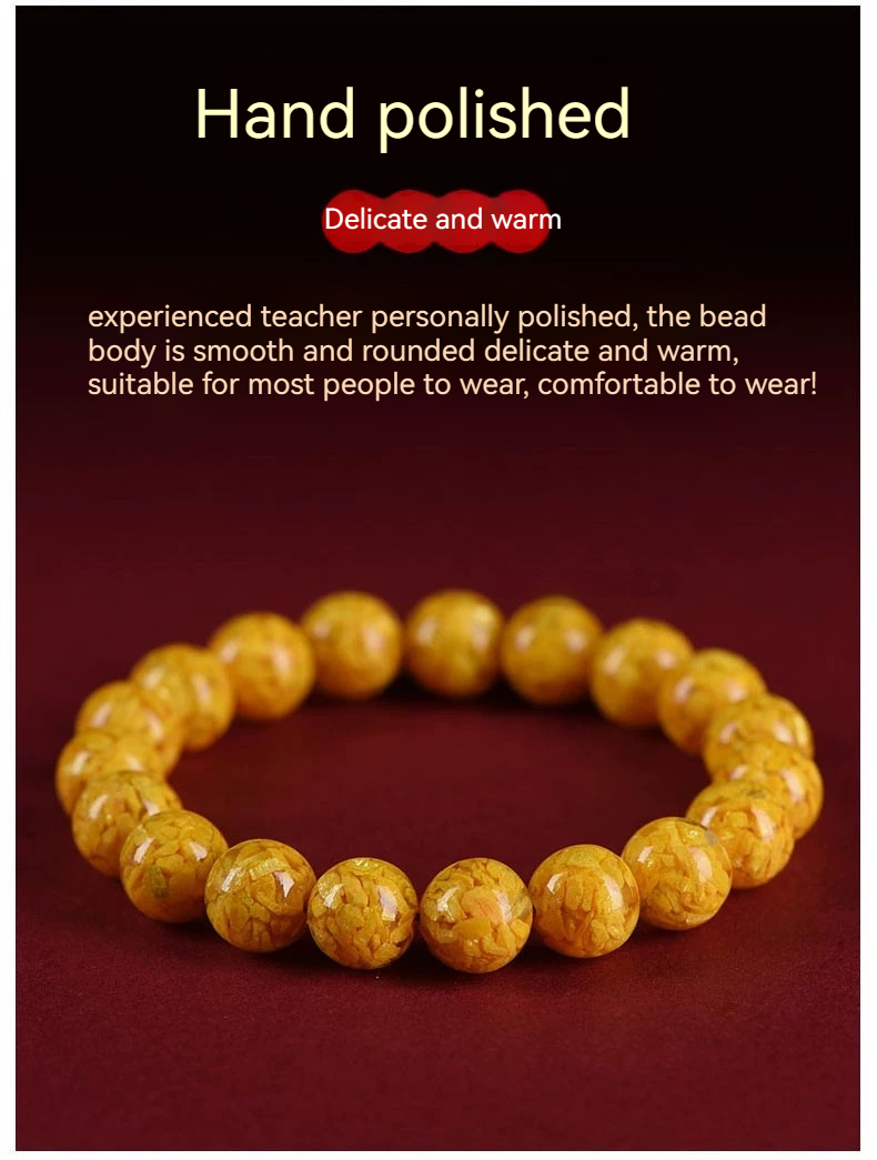 Natural Male Yellow Cinnabar Bracelet Women's Rough Stone Crystal Sand ...