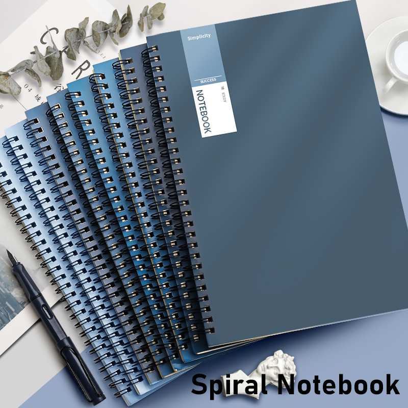 4PCS/Set Wholesale A4 Spiral Notebooks Blue Colors 80Sheets High ...
