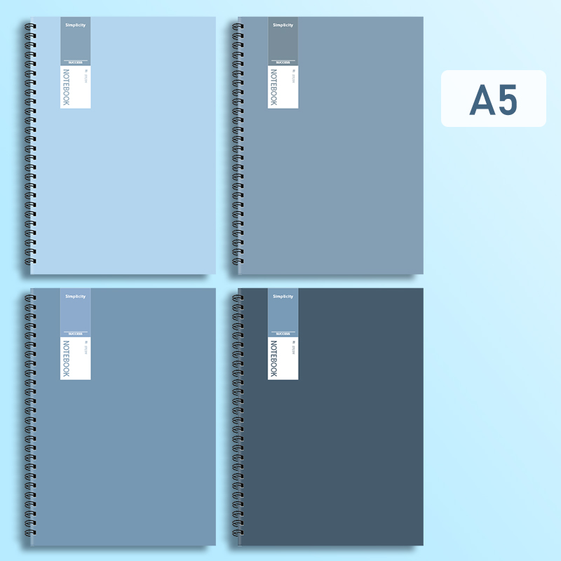 4PCS/Set Wholesale A4 Spiral Notebooks Blue Colors 80Sheets High ...