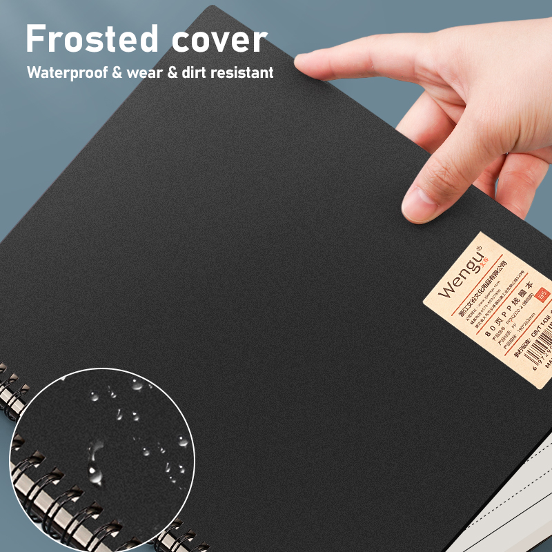 A5 B5 Spiral Notebook Steno Book Loose-leaf Black Plastic Cover Korean ...