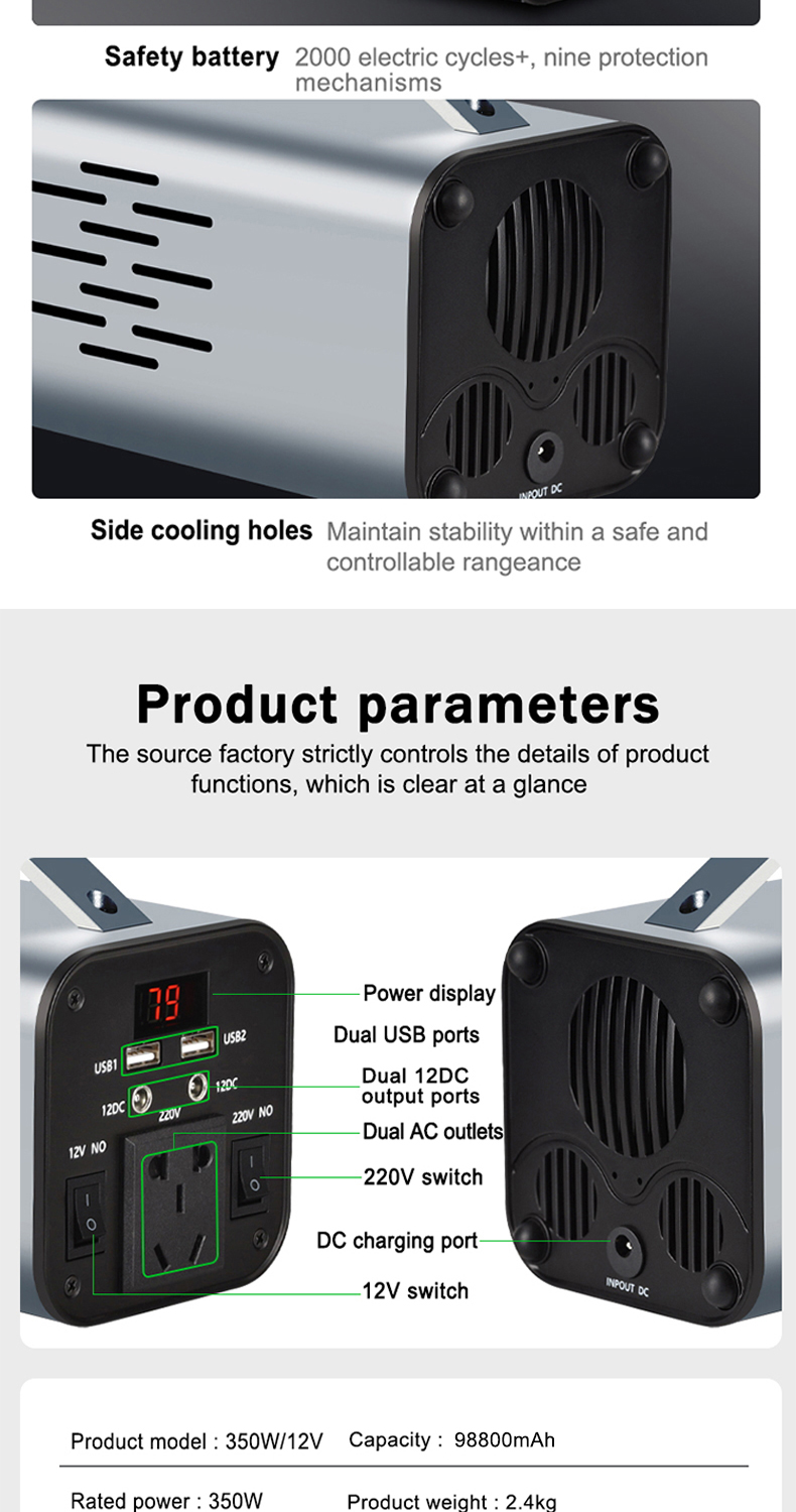 Midoo Quick Charging Power Station 350w 98800mah Large Capacity Home ...