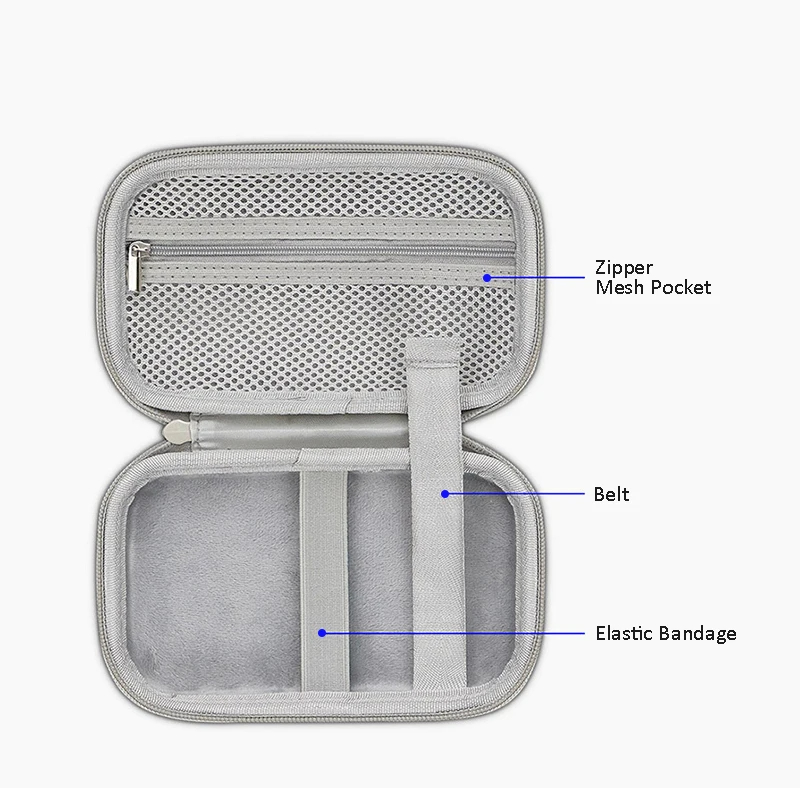 BOONA PU Leather Mobile Hard Disk Organizer Case EVA Hard Shell Digital ...