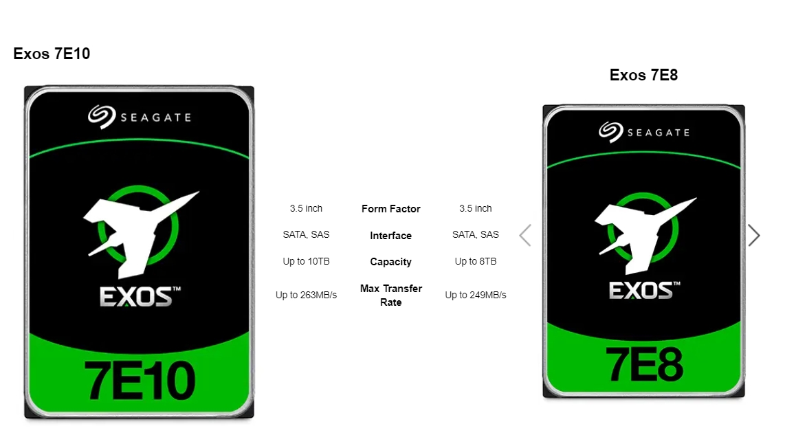 SEAGATE EXOS 7E8 1TB 2TB 4TB 6TB 8TB ENTERPRISE 3.5 HDD 512E/512N ...