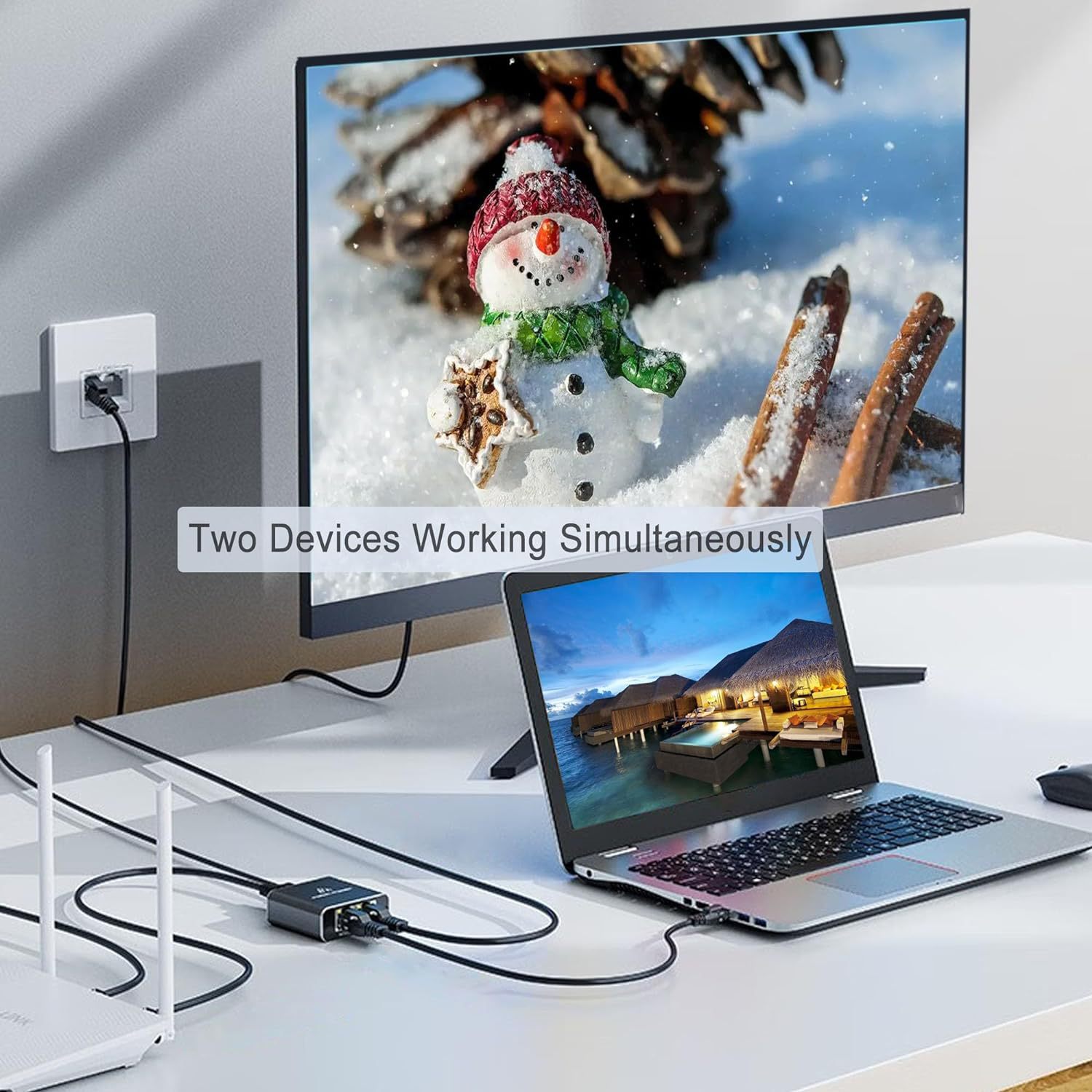 Ethernet Splitter, RJ45 1 Male to 4 x Female LAN Ethernet Splitter ...