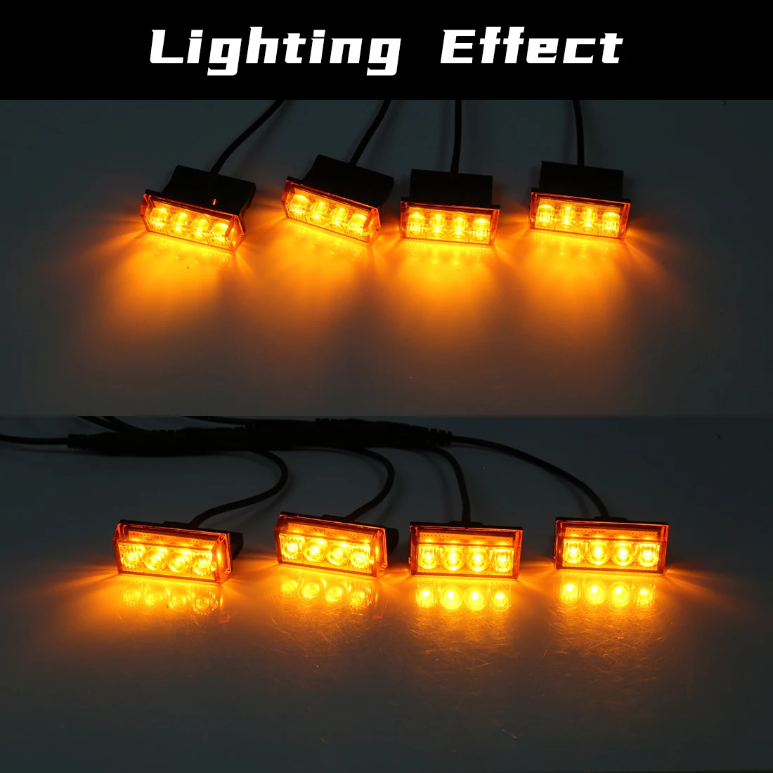 Universal Car Front Grille Light Smoked Yellow Shell Daytime Running ...
