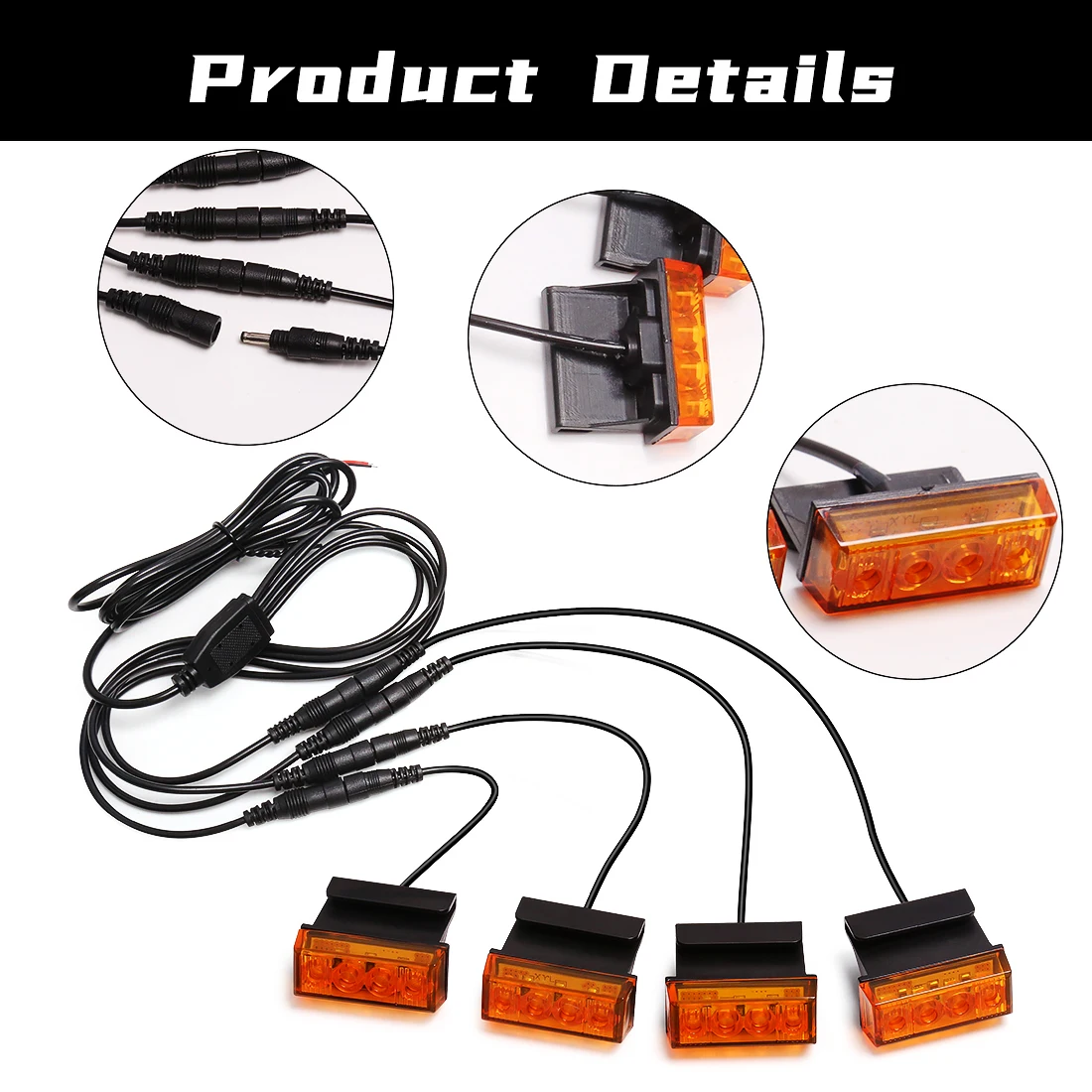 Universal Car Front Grille Light Smoked Yellow Shell Daytime Running ...