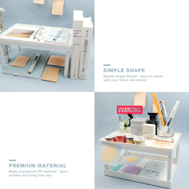 Desktop Storage Rack Organizer Layer Cosmetic Stationery Storage Holder ...