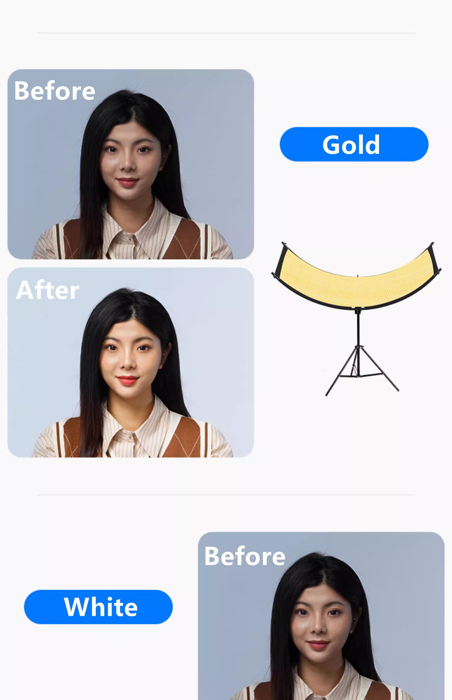 Selens U-Shaped Curved Photo Reflector With Four Color Reflective Cloth ...