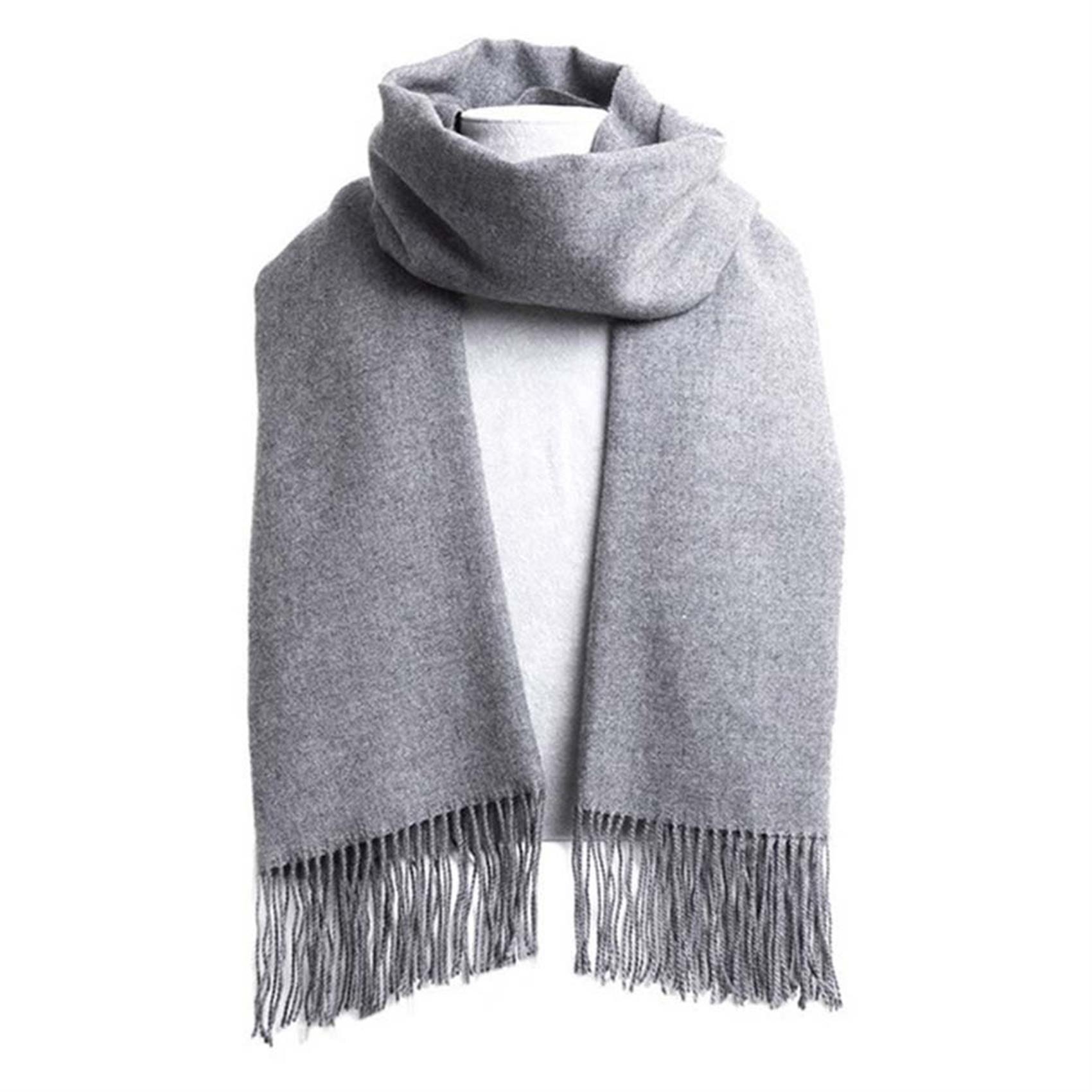Cashmere Knitted Shawl Scarf for Women Men's Winter Warm Soft Tassel ...