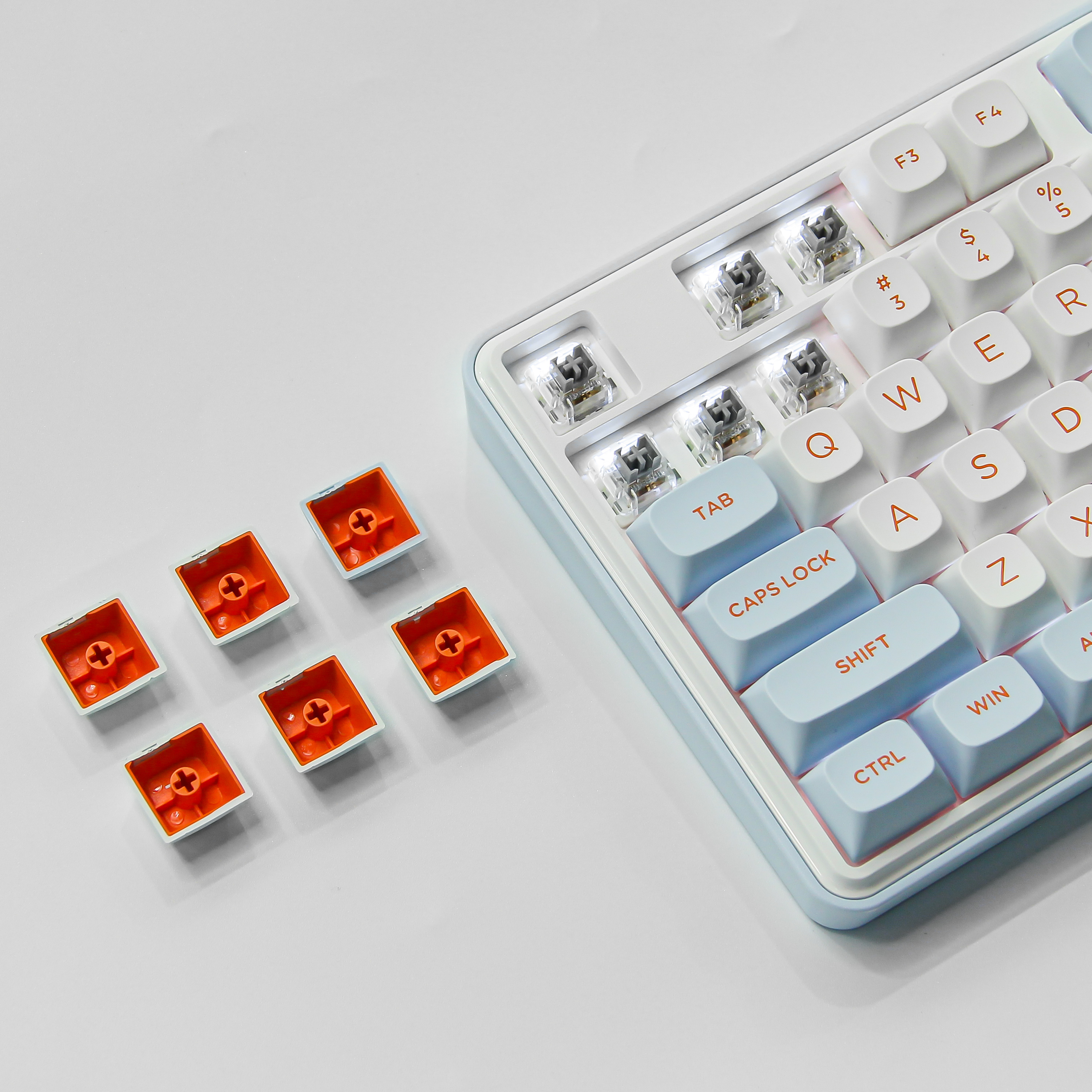 ZT104 Mechanical Keyboard 104 Keys Noah silver switch hotswap white ...