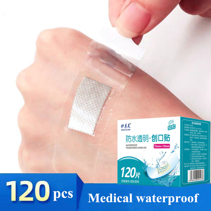 120Pcs/Box Waterproof bandage transparent patch adhesive home Emergency ...