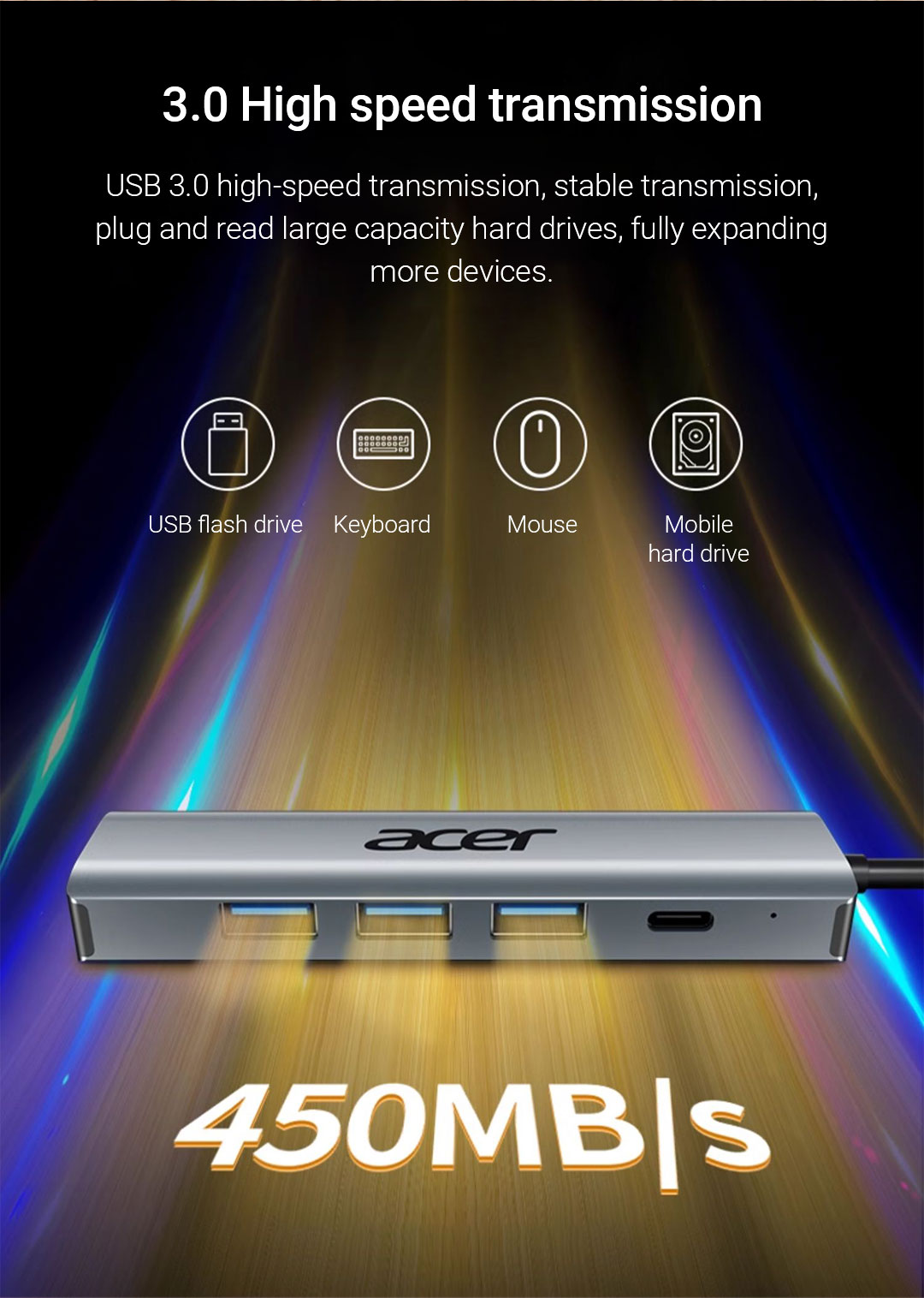 Acer Multi Functional Docking Station, Type-C Gigabit Ethernet Cable ...