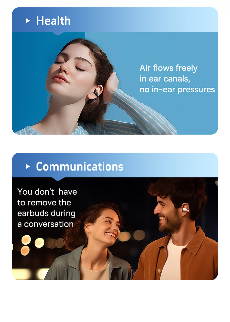 Baseus AirGo AS01 Open-Ear TWS Earbuds Wireless Earphone Bluetooth 5.3 ...