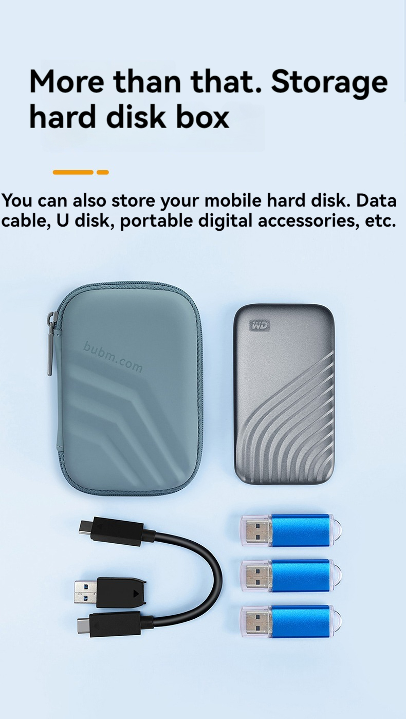 BUBM 3.3-inch 6-inch SSD Hard drive case Waterproof protective storage ...