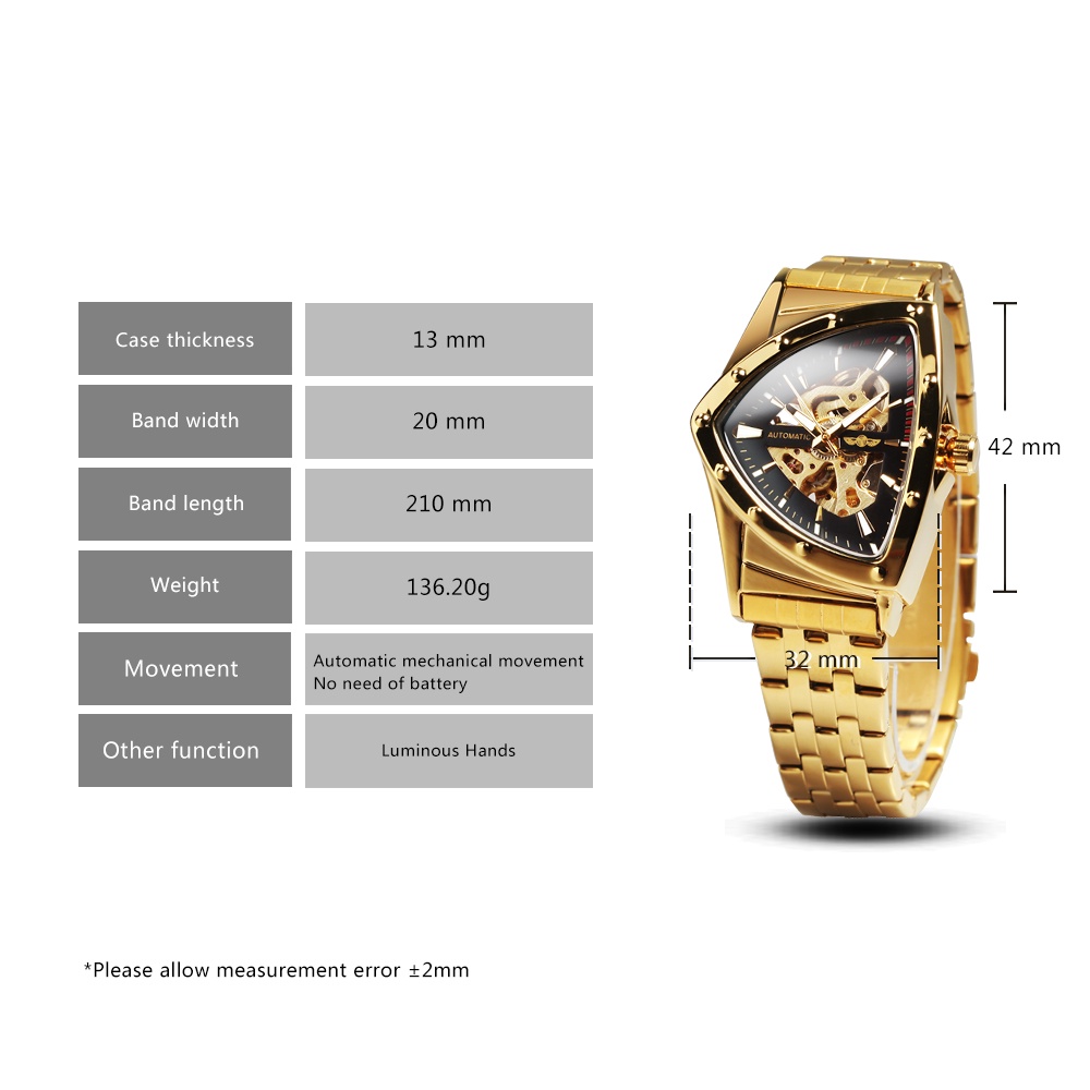 WINNER Men's Watch Luxury Mechanical Watch Fashion Hollow Stainless ...
