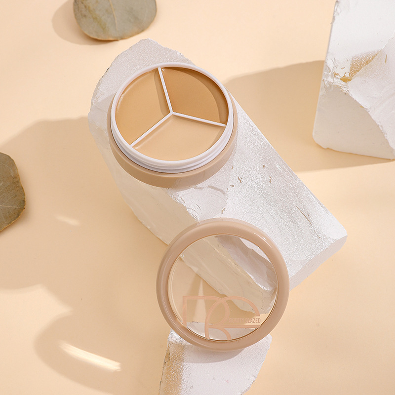 Three-color Concealer Cover Spots Acne Marks Dark Circles Tear Groove Repairing Foundation Cream ...