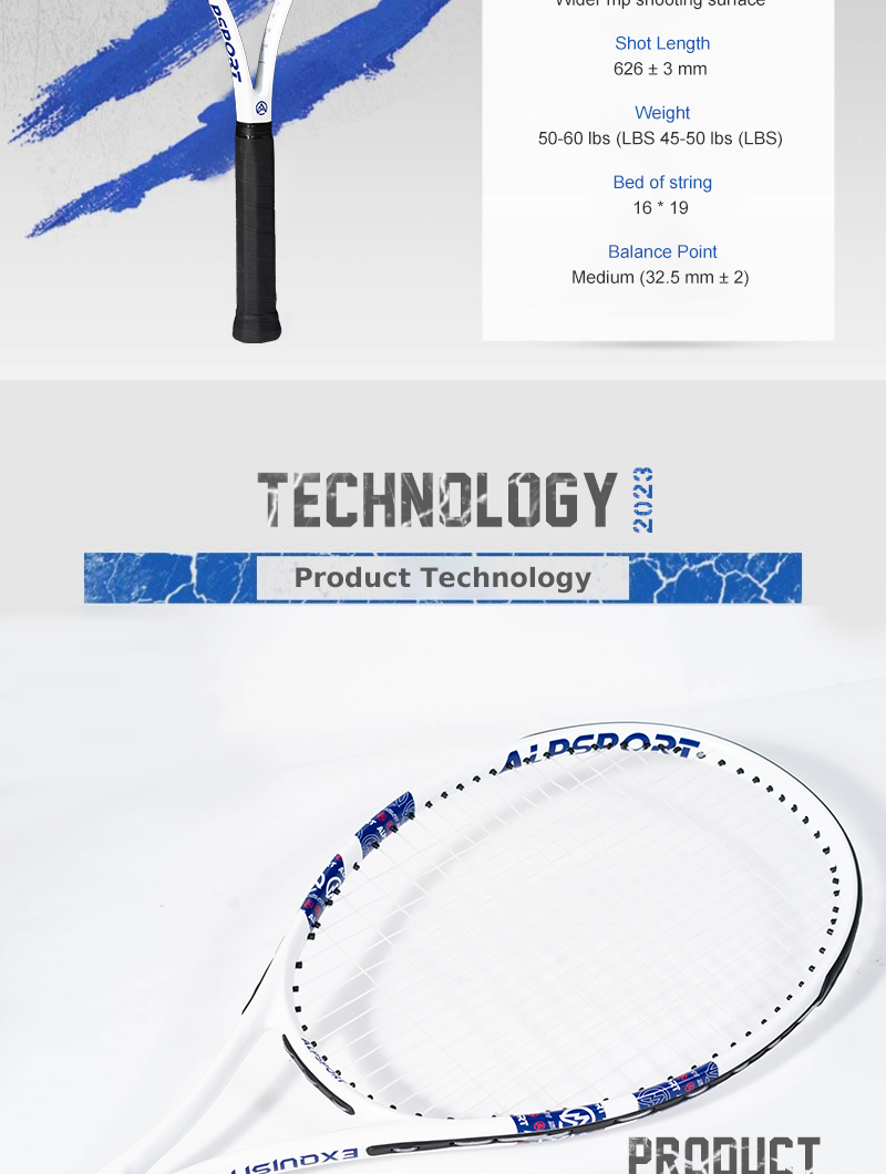 ALPSPORT QC Carbon Fiber Beginner Professional Tennis Racket With ...