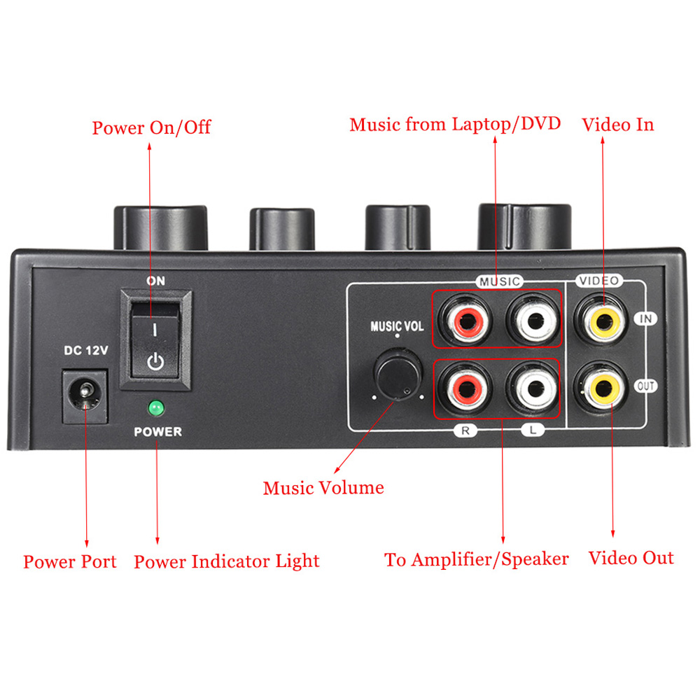[NEW&COD] Audio Mixer Amplifier Karaoke Sound Mixer Portable Dual Mic ...