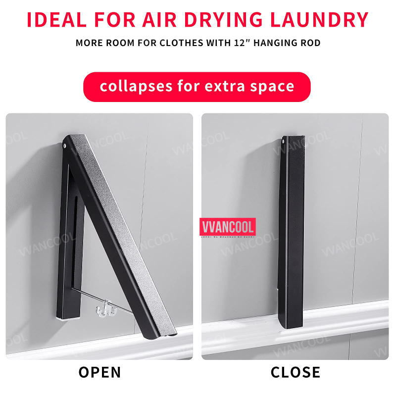 VVANCOOL Retractable Clothes Rack Hanger Folding Clohes Wall Hanger ...