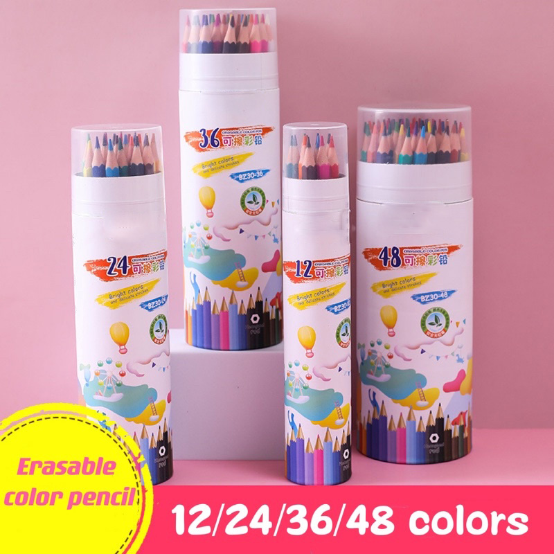 Colored Pencils Set 12/24/36/48 Colors Erasable Sketching Color Pen Set ...