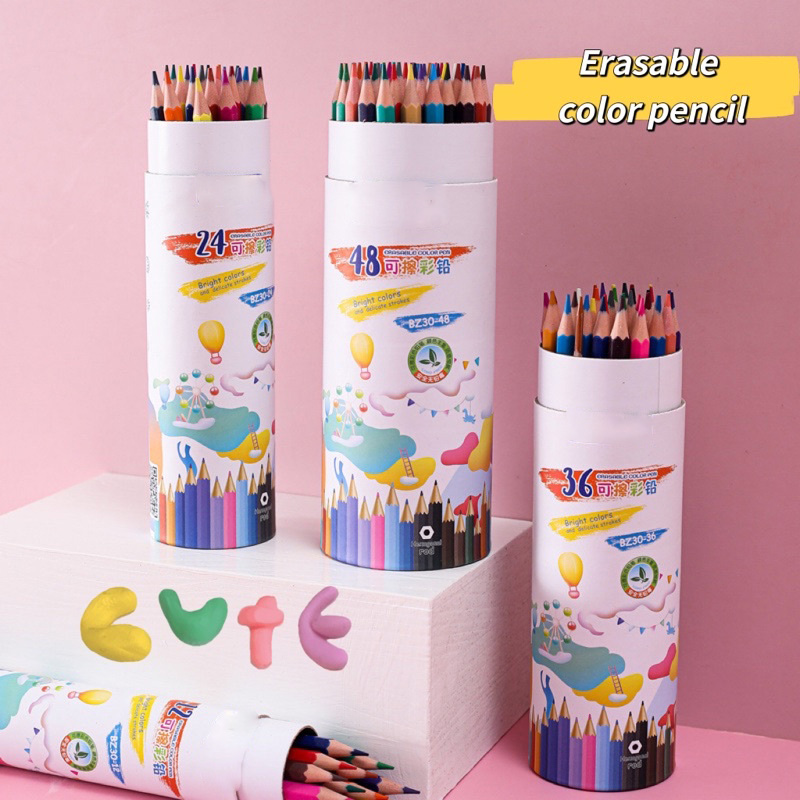 Colored Pencils Set 12/24/36/48 Colors Erasable Sketching Color Pen Set ...