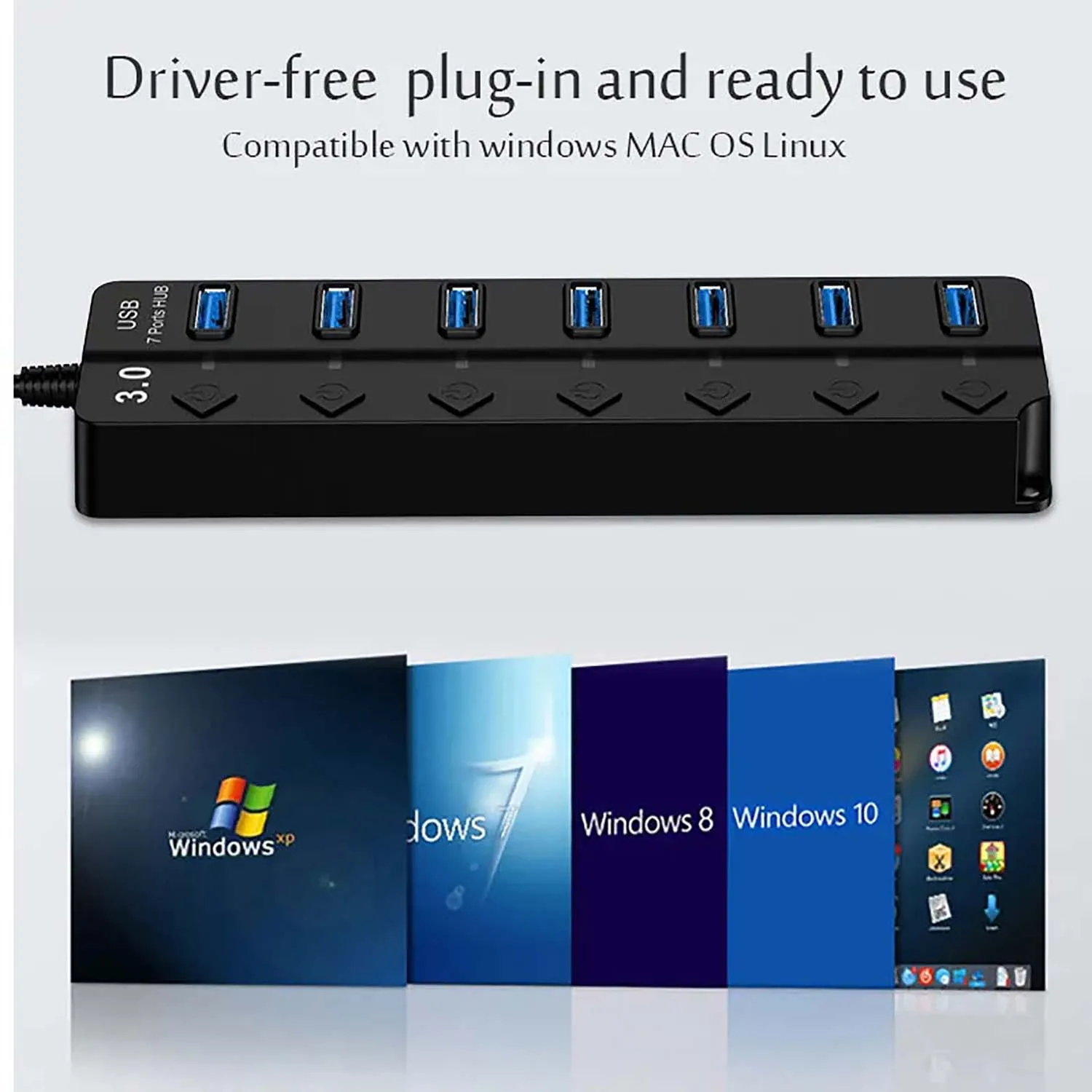 7-IN-1 USB 3.0 HUB 5Gbps High Speed USB Docking Station Extender USB ...
