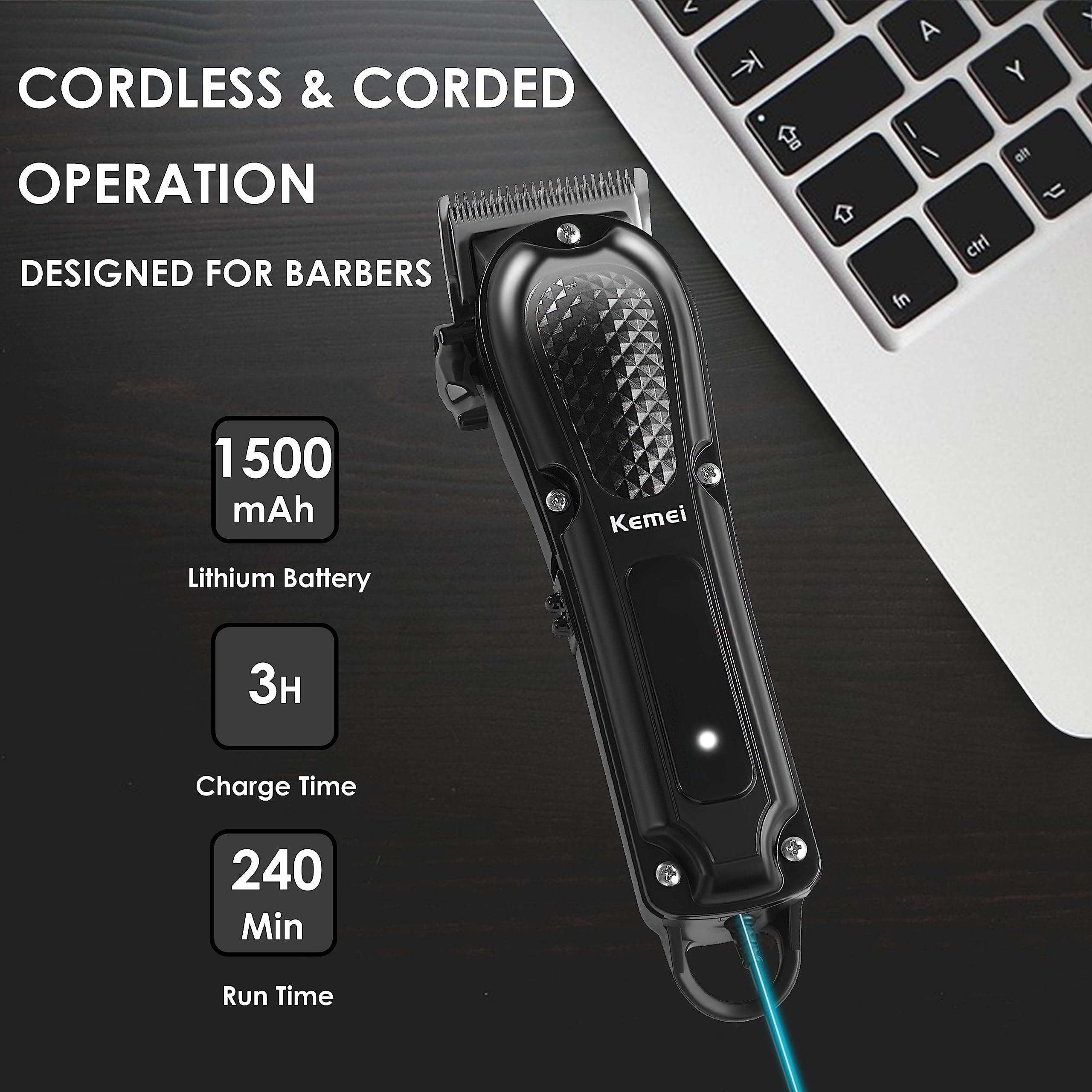 【COD】Kemei hair clipper men's professional cordless trimmer hair ...
