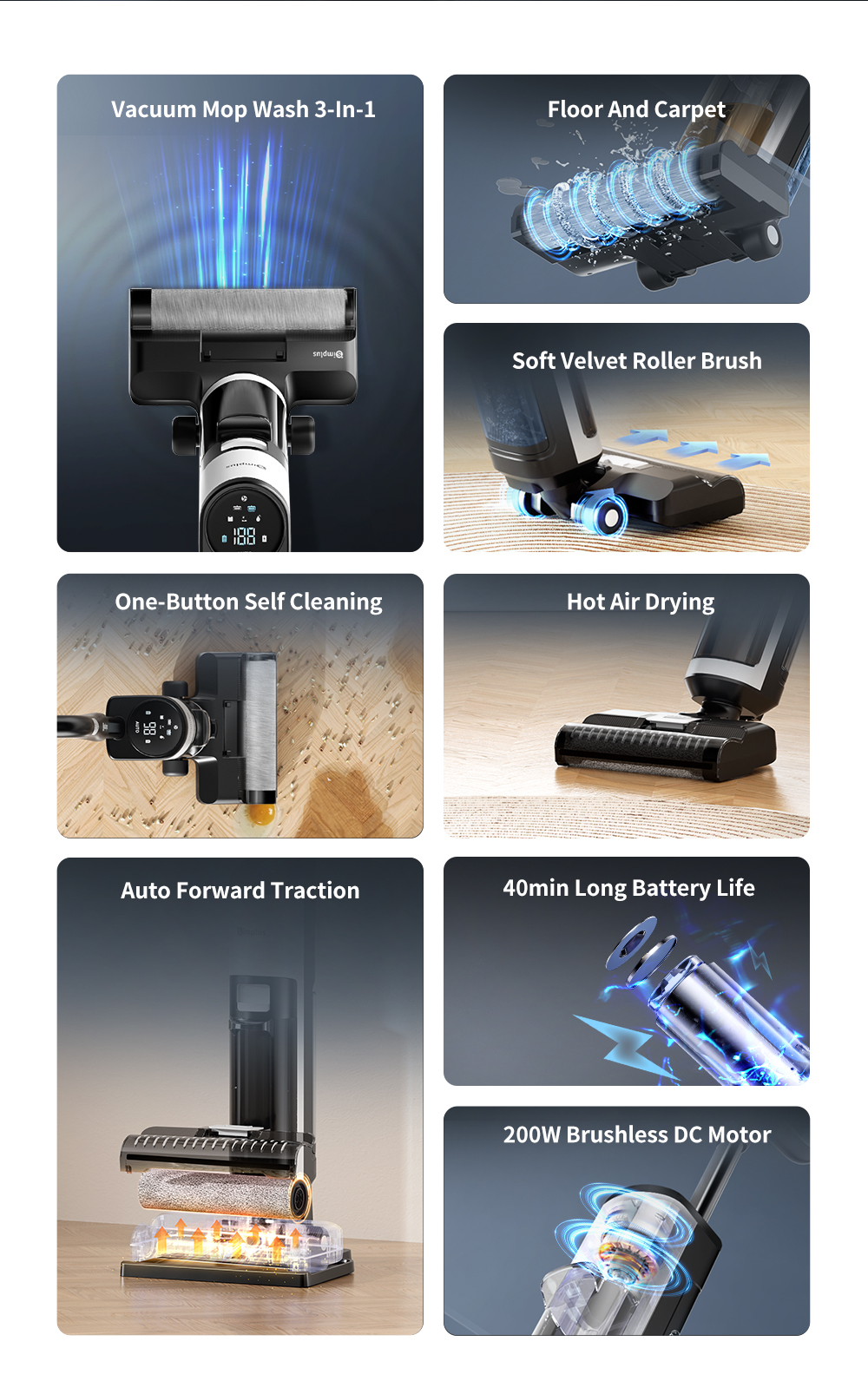 Simplus Wet & Dry Vacuum Cleaner Cordless Vacuum Cleaner 2 in 1 ...