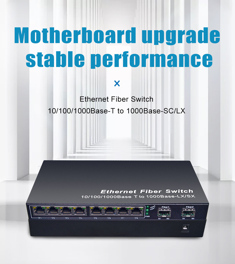 JT-COM 8 Port Gigabit Switch 8 RJ45 Port + 2 SFP Ethernet Network ...