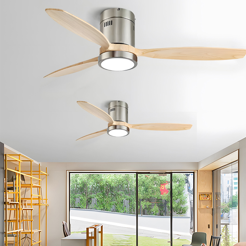 GOGEOUS Nordic Ceiling Fan With Light American Style Retro Low Floor ...